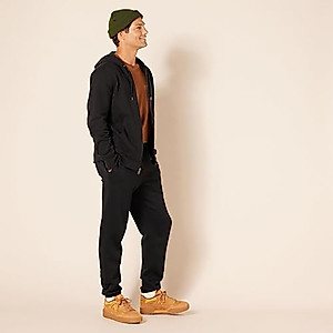 Amazon Essentials Men's Full-Zip Fleece Hoodie (Available in Big & Tall), Black, 4X-Large Big