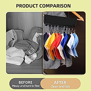 QH7 Cap Organizer Hanger, Hat Holder, Hat Organizer Change Your Ordinary Hanger to Cap Organizer Hanger,Multifunctional Nail Free Key Holder for Wall, Necklace Holder,Room Closet, Wardrobe