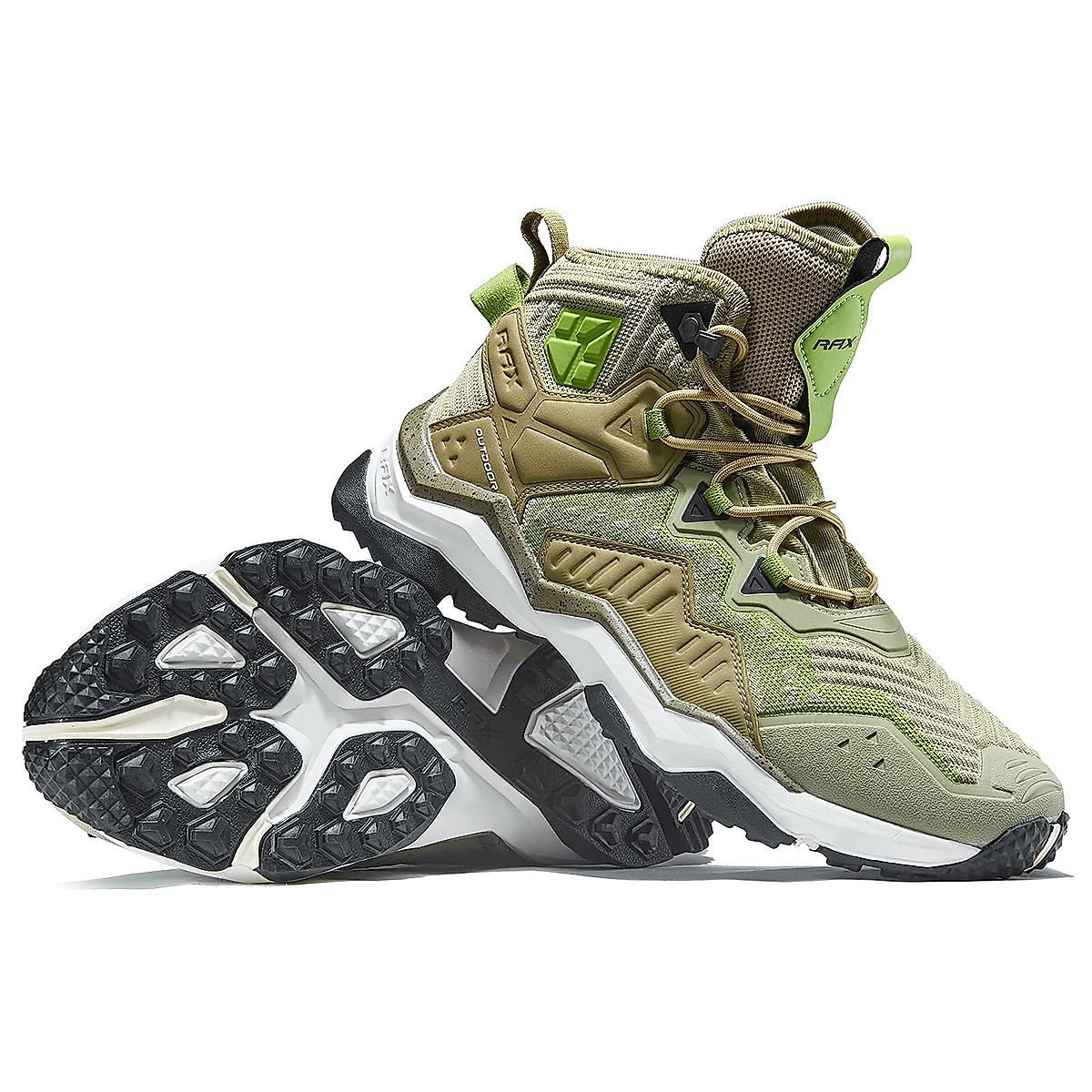 RAX Men's Jungle Wolf Waterproof Hiking Boot Camping Backpacking Shoe (Khaki, numeric_9_point_5)