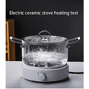 GFHVDC Glass Clear Saucepan with Lid,Glass pot Glass Cookware Set Saucepan with Lid, Glass Pot Stovetop Heat Resistant Stainless Steel Double Handles Clear Glassware for Cooking Milk, Pasta & Baby F