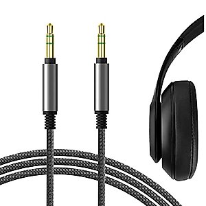 GEEKRIA Braided Nylon Audio Cable Compatible with Beats Solo3.0, Solo2.0, Solo1.0, Studio3, Studio2, Studio, Executive, Pro, Mixr Cable, 3.5mm Aux Replacement Stereo Cord (4 ft/1.2 m)
