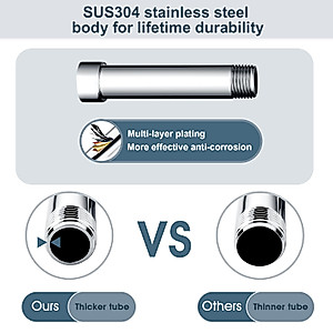 BRIGHT SHOWERS Shower Arm Extender for Rain and Handheld Shower Head, 4 Inch Shower Head Extension Arm, Shower Pipe Extension for Extending or Lowering Showerhead, Chrome