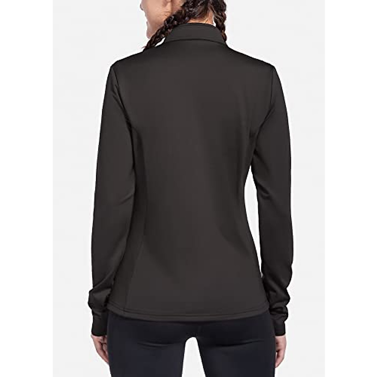 baleaf Women's Horse Riding Shirts Long Sleeve Half Zip Pullover Fleece Jacket Winter Cold Weather Running Gear Black M