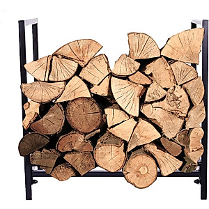 Gtouse Firewood Rack Holder 2ft Outdoor Firewood Storage Log Rack Holder Indoor Fire Wood Stand for Home Fireplace Decoration Patio Deck (24 inch)