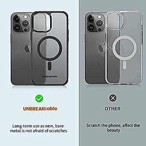 UNBREAKcable Magnetic Case for iPhone 13 Pro Max, iPhone 13 Pro Max Case with MagSafe[Military Grade Shockproof] Translucent Matte Back& Soft Silicone Airbag Bumper for Apple 6.7”– Black (UBHP456)