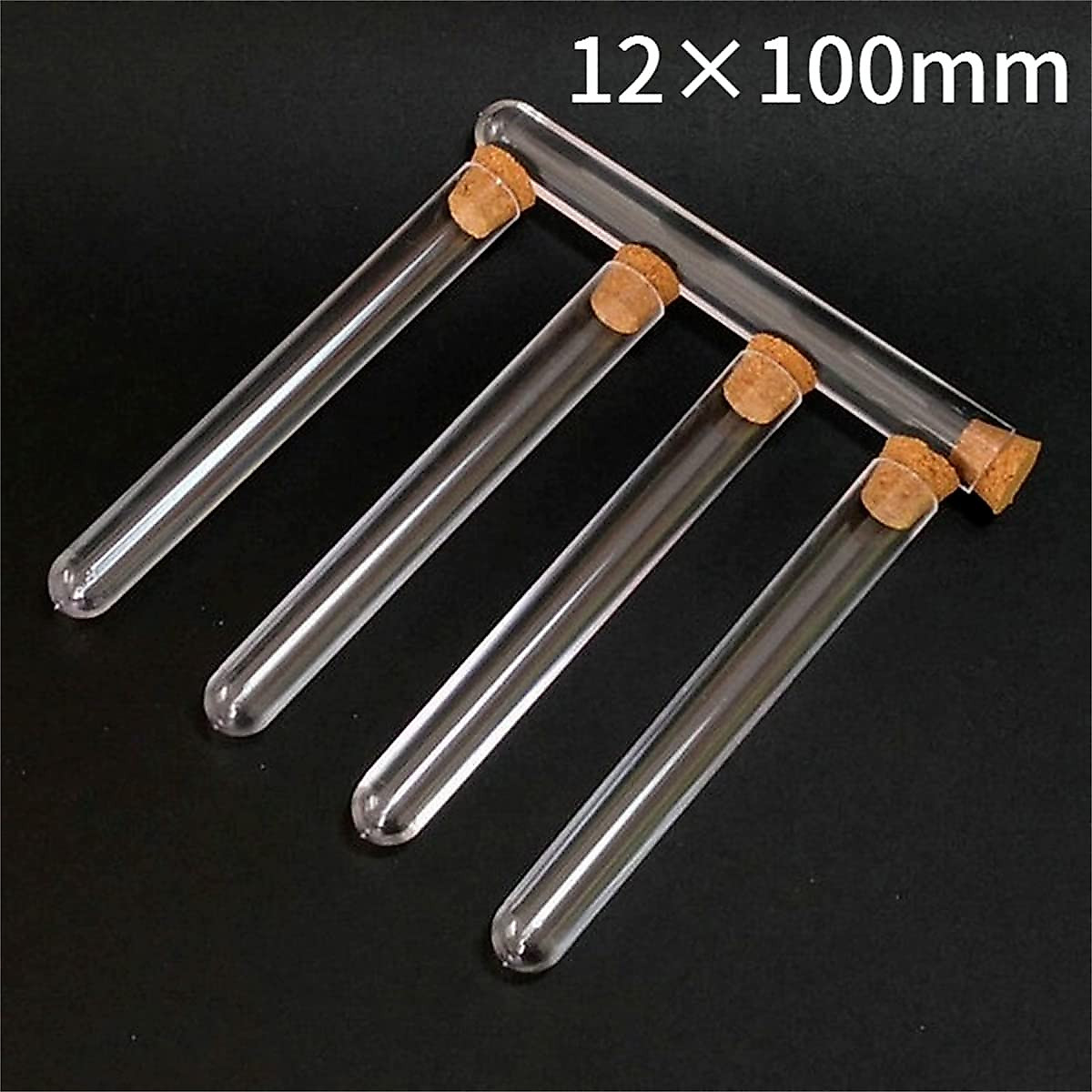 20Pcs Clear Plastic Test Tubes with Cork Stoppers, 15x100mm Sample Storage Tube Plastic Tubes with Lids for Laboratory Jewelry Beads Powder Spice Liquid Candy Storage
