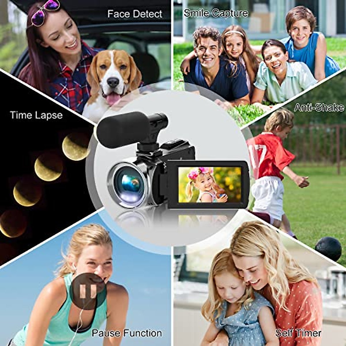 Hojocojo Video Camera Camcorder 4K 36.0 MP Vlogging Camera Recorder for YouTube 3.0 Inch IPS Screen 18X Digital Zoom Camcorders Camera with Batteries & Tripod