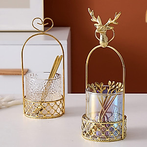 ZHSMYUP Coffee Spoon Dessert Fork Holder Utensil Crocks Flatware Organizer Tabletop Centerpiece Peach Heart Flower Pot Basket Home Decor for Coffee Bar Dining Room Kitchen (Textured Glass)