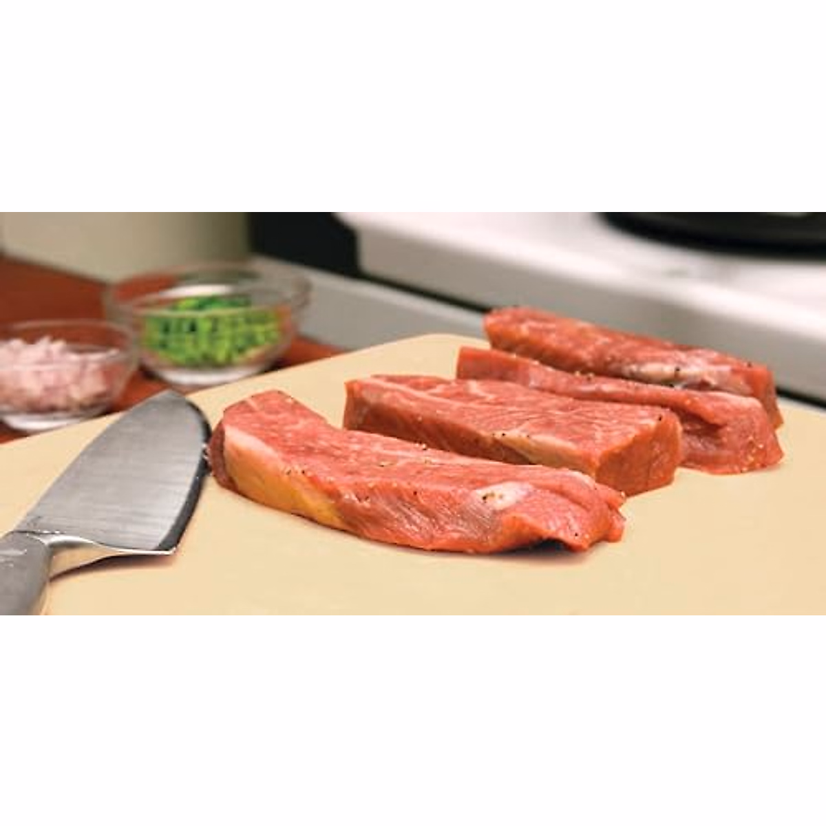 NoTrax 6" x 8" x 0.5" Sani-Tuff T45 Natural Rubber Cutting Board, Non-Skid Professional-Grade, Made in USA, T45S2006BF