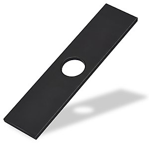 KWODE 10”Black Square Hole Cover Deck Plate for Kitchen or Bathroom Sink, Stainless Steel Escutcheon Plate for Covering Unused Mounting Holes