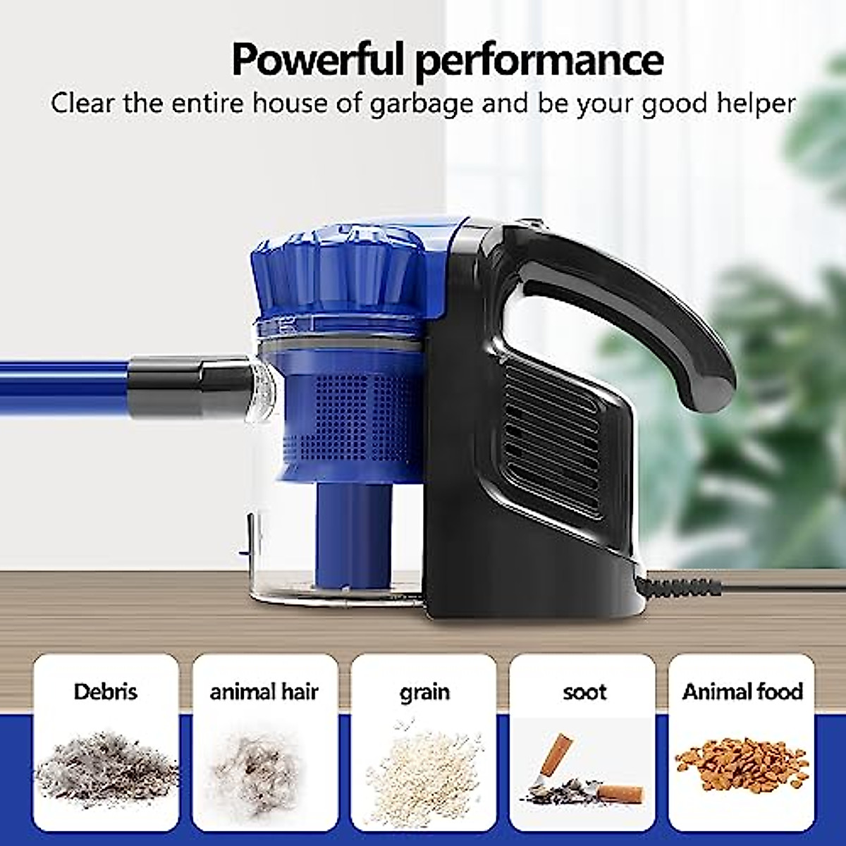 EFUSVAC Corded Vacuum Cleaner, 17KPa Powerful Suction with 600W Motor, 4 in 1 Lightweight Handheld Stick Vacuum for Pet Hair Hard Floor and Carpet