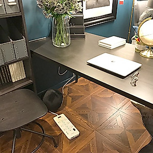 OviiTech 12 Outlet All-In-One Mountable Surge Protector Power Strip with2 USB Charging Ports(3.1A Total and Phone/Ethernet/Coax Protection,6 Foot Heavy Duty Extension Cord,4380 Joules,White,ETL Listed