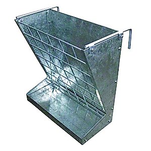 Little Giant Classic Heavy Duty Metal 2 in 1 Goat and Sheep Hay Feeder with Hook Over Design Mounts for Farm Animal and Livestock Feeding