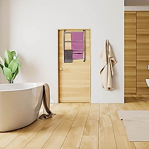 Over the Door Towel Organizer 4 Bars Metal/Chrome