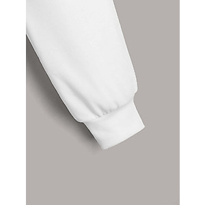 Verdusa Women's 2 Pack Long Sleeve Round Neck Crop Sweatshirt Top Black and White M