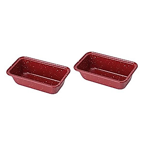 Angoily Loaf Pan 2pcs Toast Mold Bread Mold Loaf Nonstick Bakeware Handle Design Bread Mold Carbon Steel Baking Pan Kitchen Loaf Pan Small Tools Red Non Stick Bread Baking Tools