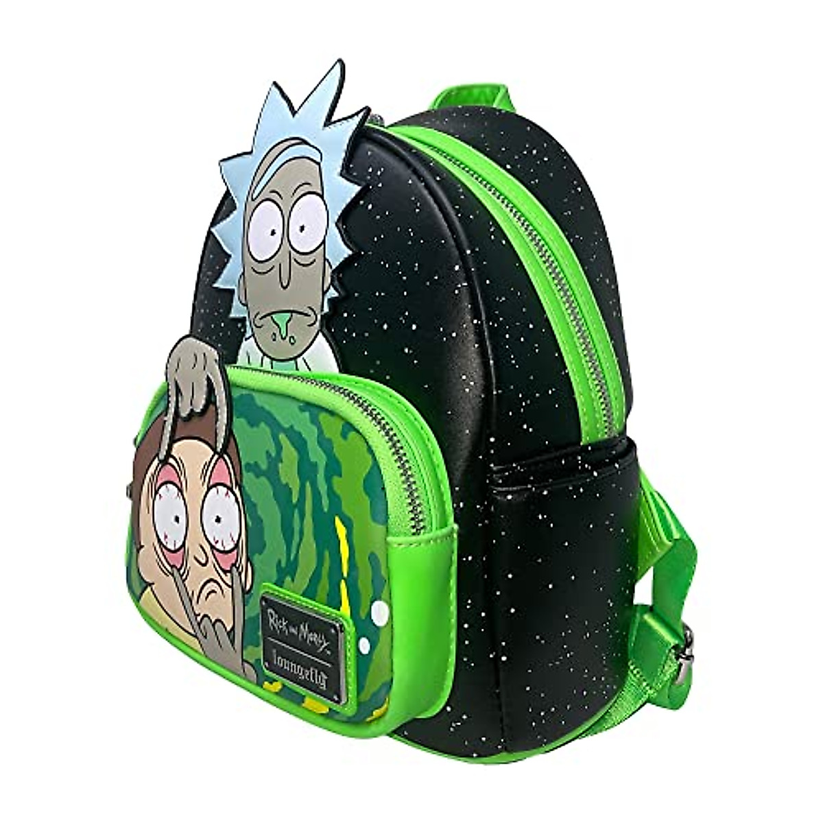 Loungefly Rick and Morty Glow in the Dark Womens Double Strap Shoulder Bag Purse
