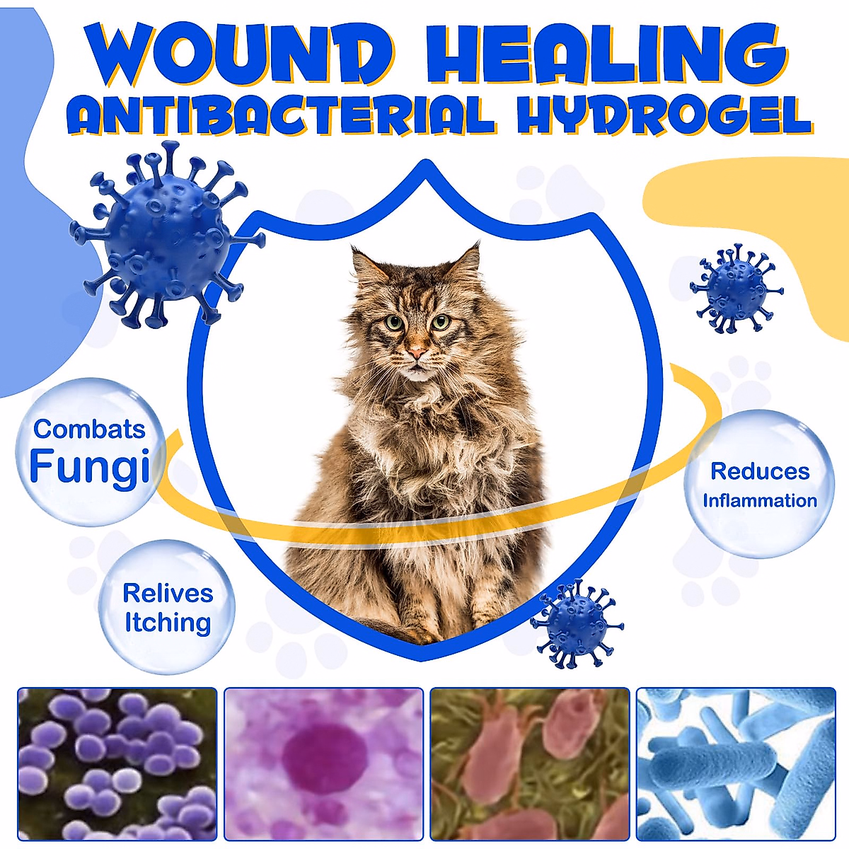 Cat Wound Care Spray - Wound Healing Aid Treatment for Cats Helps with Skin Repair for Wounds, Cats Irritated Skin & Itchy Skin Relief | Cats Supplement | Gentle Wound Care Spray - 3.38 Fl.oz / 100ml