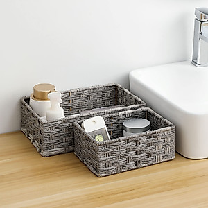 Woven Storage Toilet Paper Basket Bathroom Organizing Tray Shelf Organizers Pantry Plastic Tank Cubby Storage Toy Bins Snack Organizers Small Dresser Decor Towel Kitchen Clothes Bins Containers Box