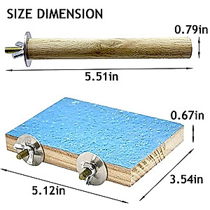 Hamiledyi Bird Perches Natural Wood Parrot Stand Platform Set 7 Pack Wooden Parakeet Paw Grinding Stick Cage Accessories Exercise Toys for Cockatiels Conure Budgies Lovebird Rat Gerbil Hamster Play