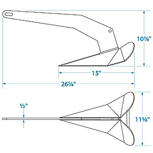 Seachoice Plow Boat Anchor, Hot-Dipped Galvanized Steel, 22 Lbs., For Boats 32-41 Ft.