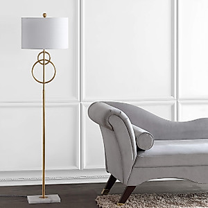 JONATHAN Y JYL1097A Haines 60" Modern Circle Marble/Metal LED Floor Lamp Classic,Glam,Transitional for Bedrooms, Living Room, Office, Reading, Gold