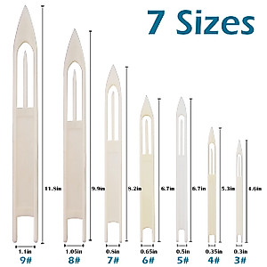 Easy Catch 7 PCS White Plastic Fishing Line Equipment Repair Netting Needle Shuttles-Size 3 4 5 6 7 8 9