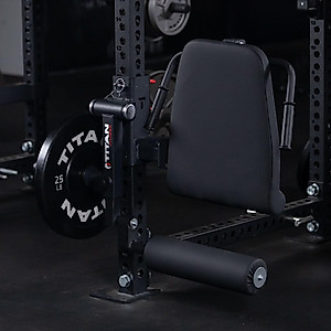 Titan Fitness Titan Series Plate-Loaded Leg Curl and Extension Rack Attachment, Rated 275 LB, Perform One-Leg Hamstring Curls Or Seated Leg Extensions