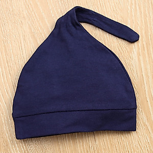 GRNSHTS Newborn Baby Boy Romper Coming Home Outfits Letter Print Bodysuit Jumpsuit+Hat+Gloves 3PCS Clothes Set (A-Navy Blue, Newborn)