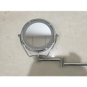 LIMEI-ZEN Bathroom Vanity Mirrors Illuminated Makeup Mirror Wall Mounted Makeup Mirror 7x Magnification 8'' Two-Sided Swivel Extendable Bathroom Mirror Shaving Mirrors Nickel Finish Makeup mirror Mirr