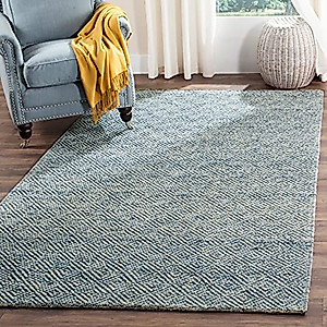 SAFAVIEH Natura Collection 3' x 5' Blue NAT503B Handmade Premium Wool Area Rug