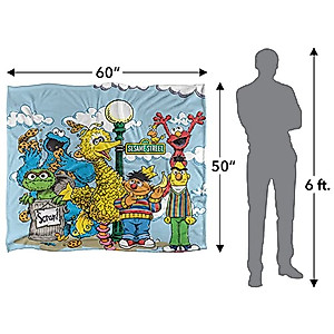 Sesame Street Retro Gang Officially Licensed Silky Touch Super Soft Throw Blanket 50" x 60"