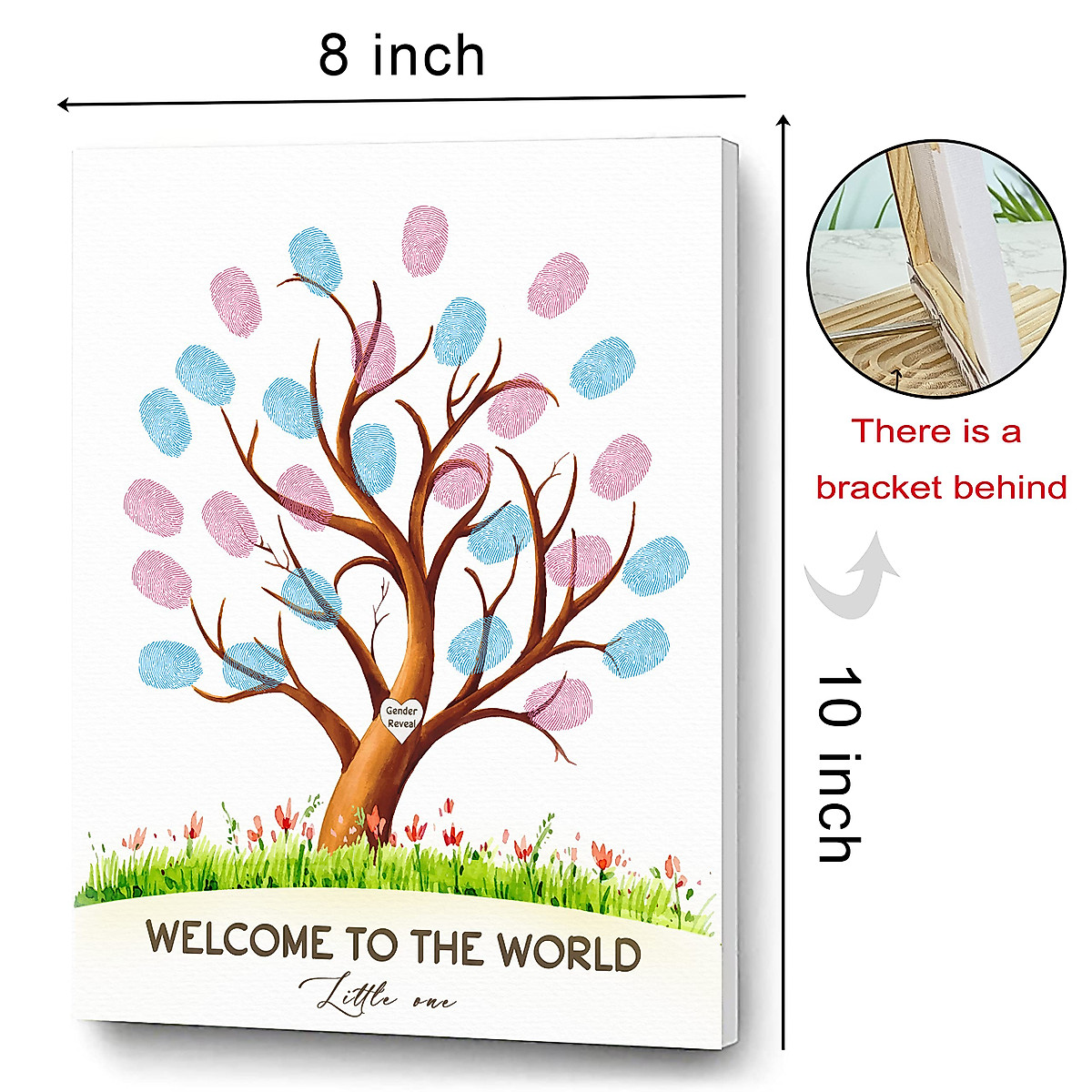 Baby Gender Reveal Fingerprint Tree, Gender Reveal Party, Baby Shower Guest Book Party Ideas, Guess the Gender, Baby Shower Guest Book with Ink Pad