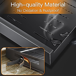 Pull out Cabinet Organizer, 21"Deep, Slide out Drawers for Kitchen Cabinets, Under Sink Pull-Out Home Organizers with Adhesive Nano Film Fixed, Sliding Cabinet for Bathroom, Pantry Storage Shelves