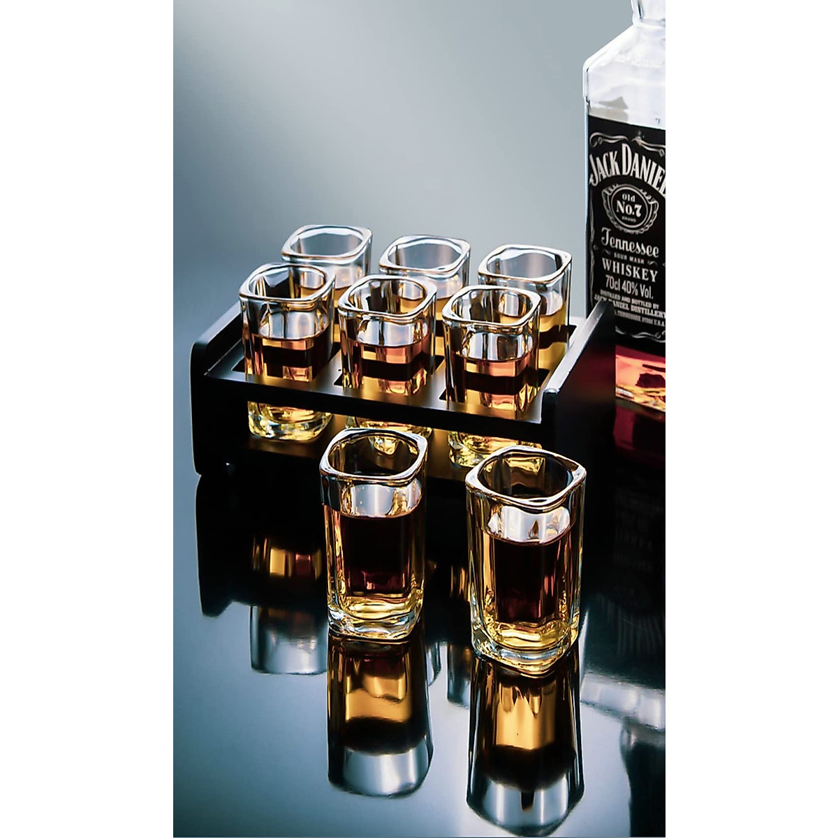 GLASKEY Shot Glass Set of 6, 2oz Clear Glass Dishwasher Safe Lead-free Heavy Base Shot Glasses for Whiskey Vodka Espresso Coffee Small Desserts Candle-Making