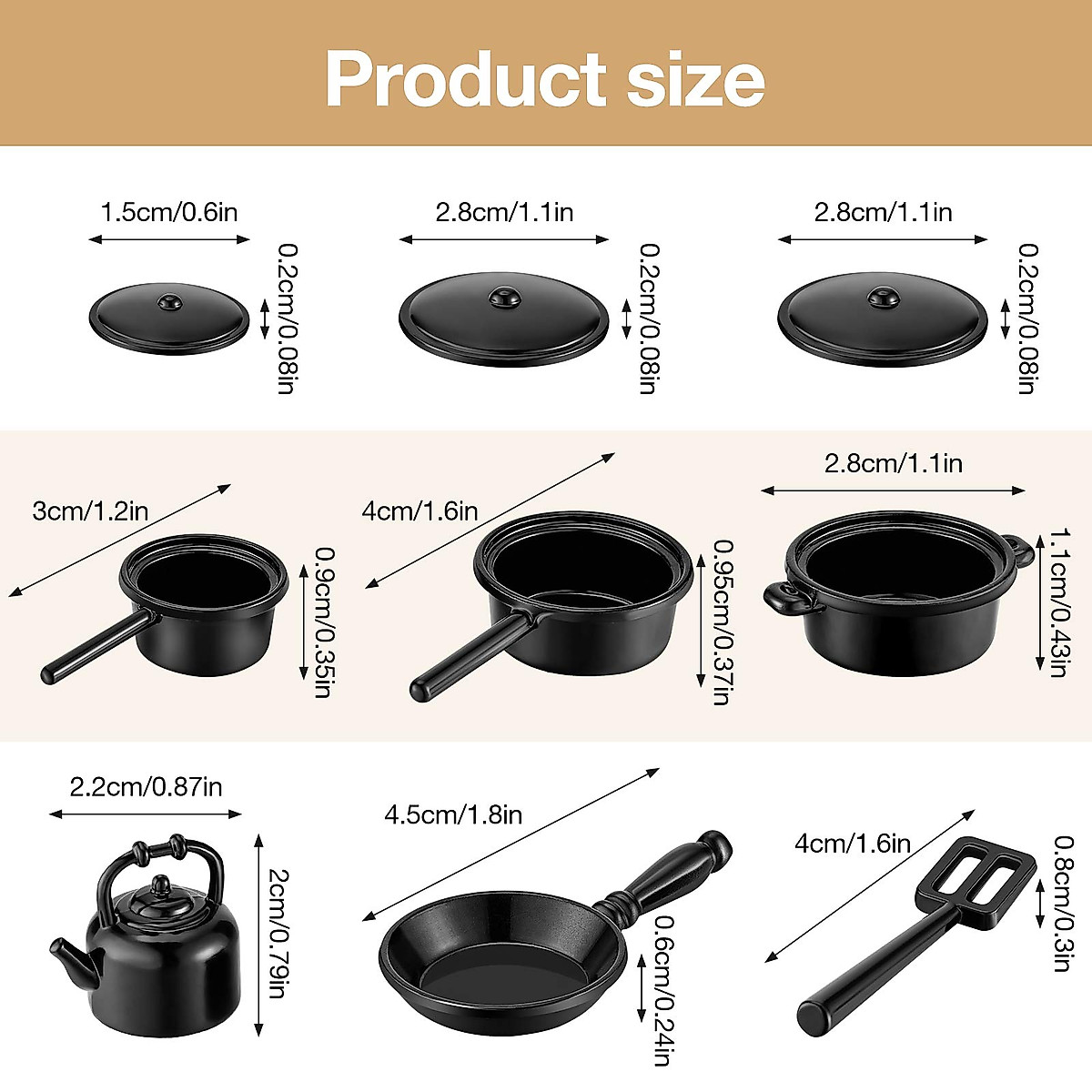 20 Pcs Dollhouse Miniature Cooking Set Miniature Pots and Pans 1/12 Scale Miniature Metal Stovetop Cookware for Mini Dollhouse Kitchen, Dollhouse Decoration Accessories for Party Supplies Pretend Play