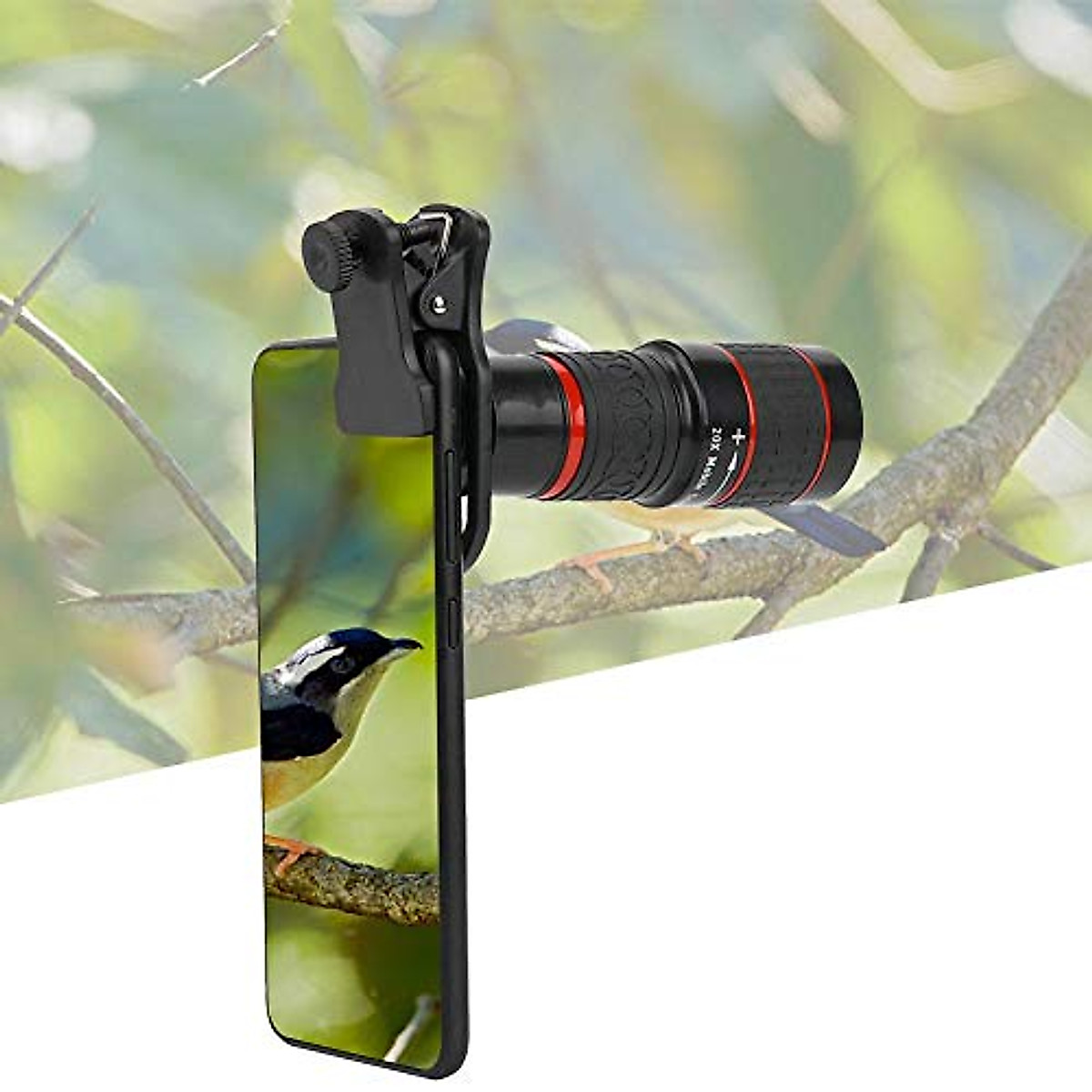 20X Zoom Telephoto Mobile Phone Lens with HD Eyepiece, Portable Long Focus Zoom Telephoto Lens with Clip for Smart Phone Tablet PC