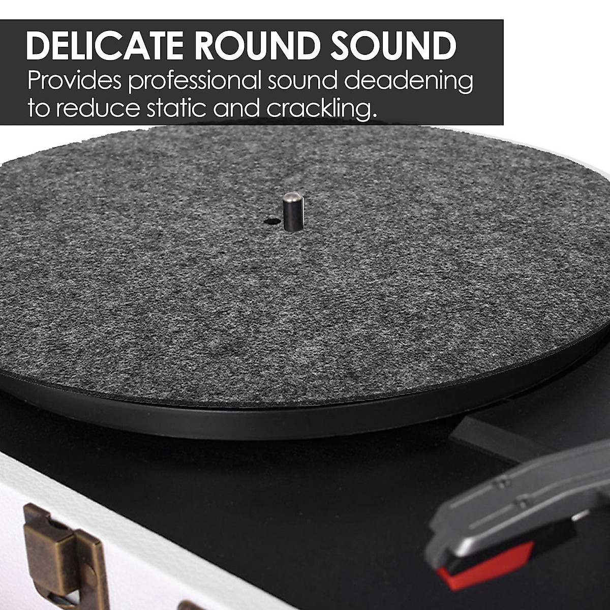 Turntable Platter Mat Slip Mat Anti-Vibration Pad Improves Sound & Performance for Record Players(Black)