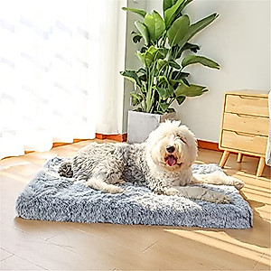 BaRdzo Plush Foam Dog Bed Rectangular Cat Dog Mats/Removable Cover Pet Mattress Cushion for Small Large Dogs (Color : D, Size : XL-100x60x10cm)