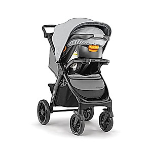 Chicco Bravo LE Trio Travel System, Bravo LE Quick-Fold Stroller with KeyFit 30 Zip Infant Car Seat, Car Seat and Stroller Combo | Driftwood/Grey