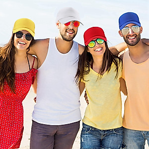 Unisex Sublimation Blank Mesh Baseball Cap Adjustable Plain Blank Mesh Trucker Hat for DIY Embroidery Sublimation Printing(Colorful,24 Pieces)