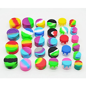 KUVIS 2ml 4ml 5ml 6ml 7ml Silicone Containers Concentrate Sealed Non-stick Jars For Sauces, Dressing, Creams, Cosmetics and Kitchen Multi-use (30PCS)