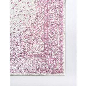 Rugs.com Dover Collection Rug – 2' x 3' Pink Low-Pile Rug Perfect for Entryways, Kitchens, Breakfast Nooks, Accent Pieces