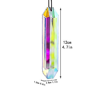 Hanging Chandelier Crystals Prisms Crystal Suncatcher AB-Colors Hexagone Hanging Chandelier Prism Pendant Home Decoration DIY Craft(120mm)