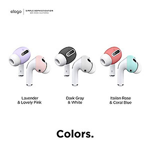 elago 2 Pairs AirPods Pro Ear Tips Cover Designed for Apple AirPods Pro, Anti Slip Silicone Cover, Dust-Free [Fit in The Case] (2 Pairs of 2 Colors) [US Patent Registered] (Lovely Pink & Lavender)