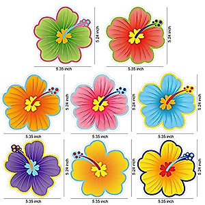 HOWAF 30 Pcs Hawaiian Tropical Luau Birthday Party Hanging Swirls Hibiscus Swirls Flower Foil Swirl Decorations Ceiling Decorations for Tiki Cocktail Beach Summer Party Decoration Supplies