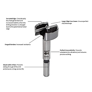Fisch FSA-134527 30mm Diameter by 80mm Wave Cutter Forstner Bit