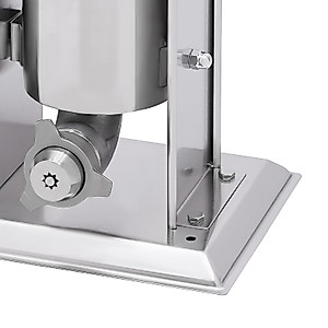 Commercial Churro Machine Hand Crank Stainless Steel Churro Maker with 6 Nozzles Home 5L Vertical Type Manual Spanish Donuts Churro Filler Machine for Restaurants Cafeterias Bakeries