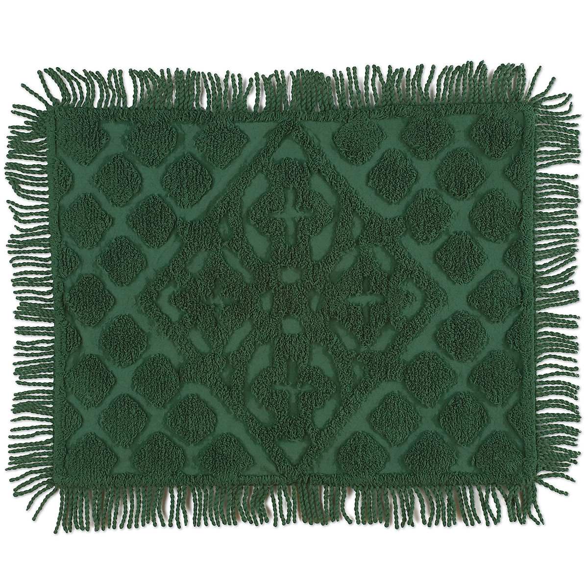 Collections Etc Royalty Elegant Chenille Pillow Sham Emerald SHAM - 26" x 2" Pillow Size - Machine Washable