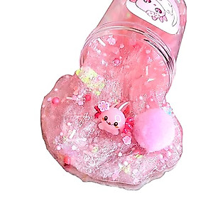 Pinky The Axolotl Handmade Clear Pigment Slime 4oz-Hoshimi Slimes